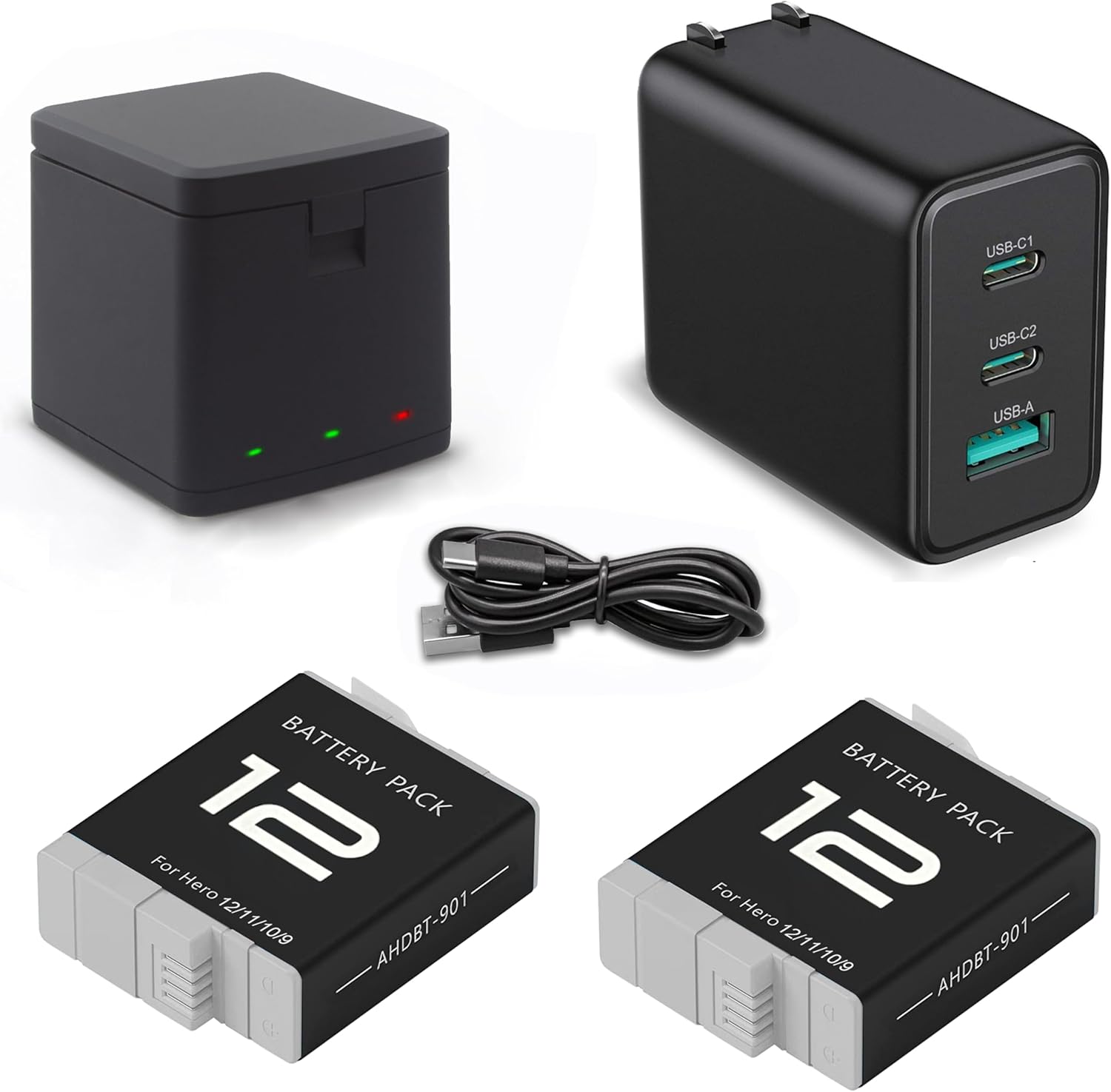 Amazon.com: Fast Wall Charger & Battery set for Gopro Hero 12 Camera ...