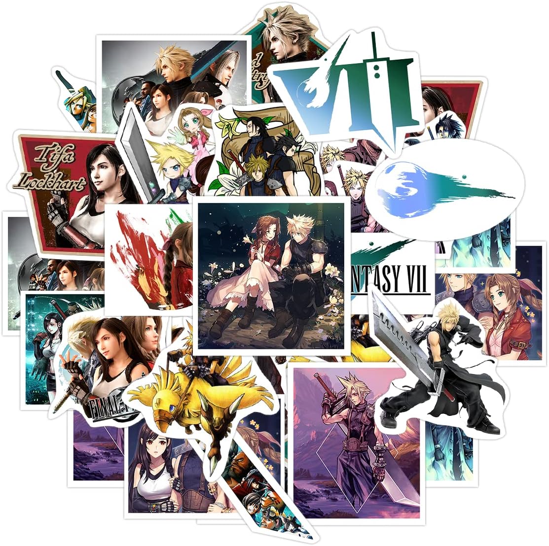 Amazon.com: 20 Pcs Stickers Pack Final Colorful Fantasy Aesthetic VII ...