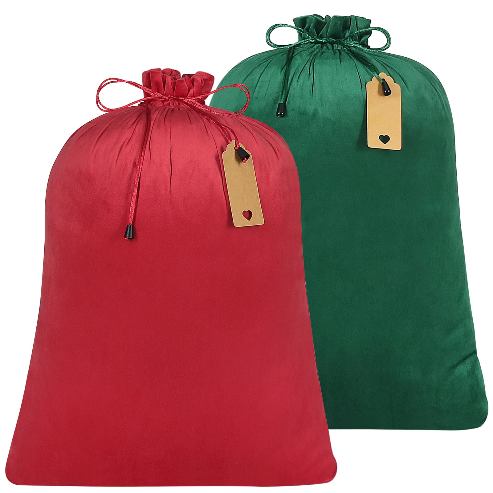 Amazon.com: Shintop 2pcs Velvet Santa Sacks, 27x20 inch Drawstring ...