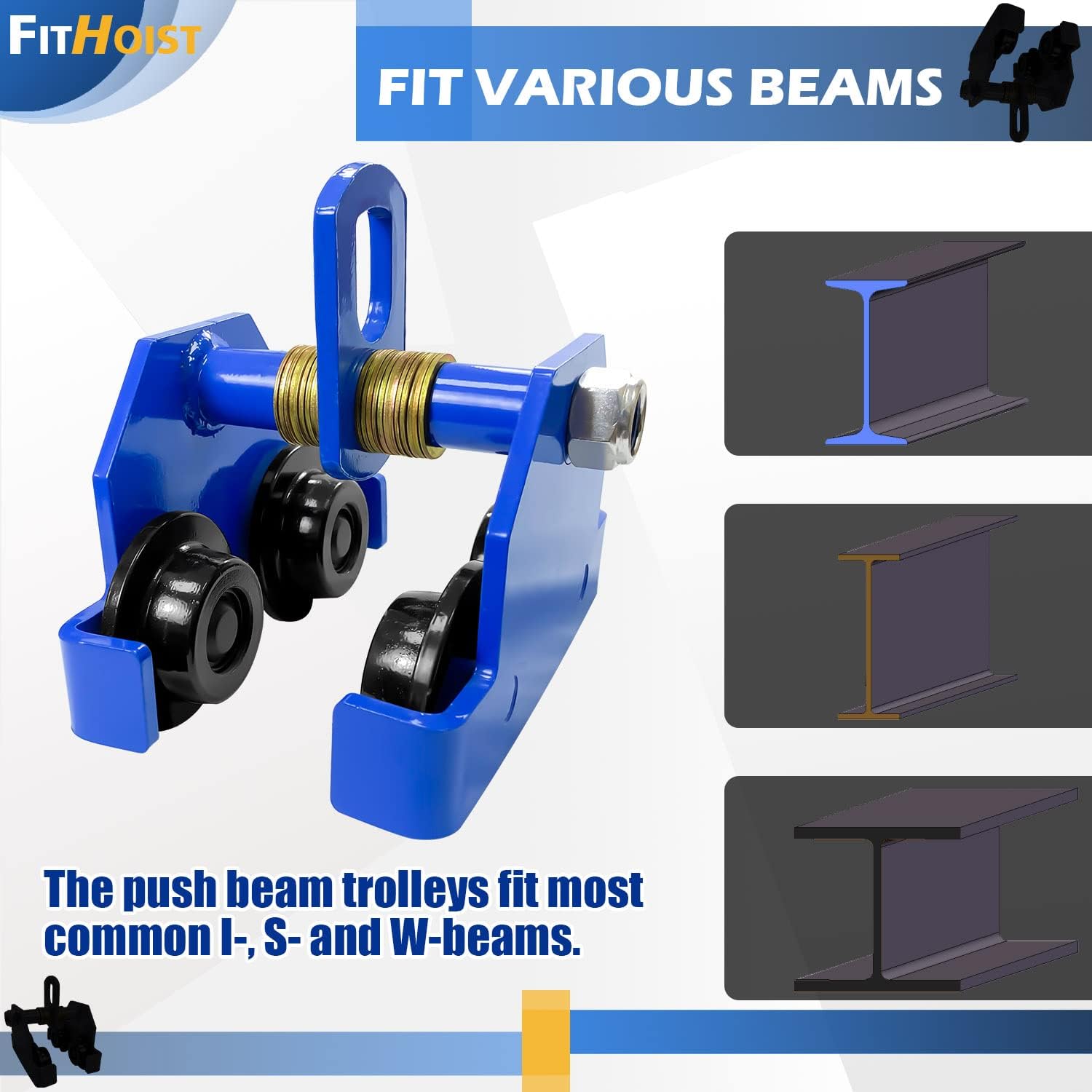 Manually Trolley 1 Ton | 2200LBS Capacity Steel Push Nepal | Ubuy
