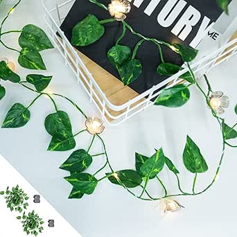Amazon.com: Vigdur 2 Packs Vine String Lights - Tiny Leaf Ivy String ...