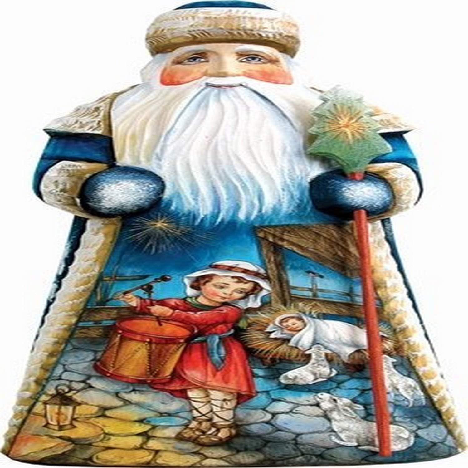 Amazon.com: Drummer Boy Santa, Woodcarved Figurine by G.DeBrekht 243017 ...