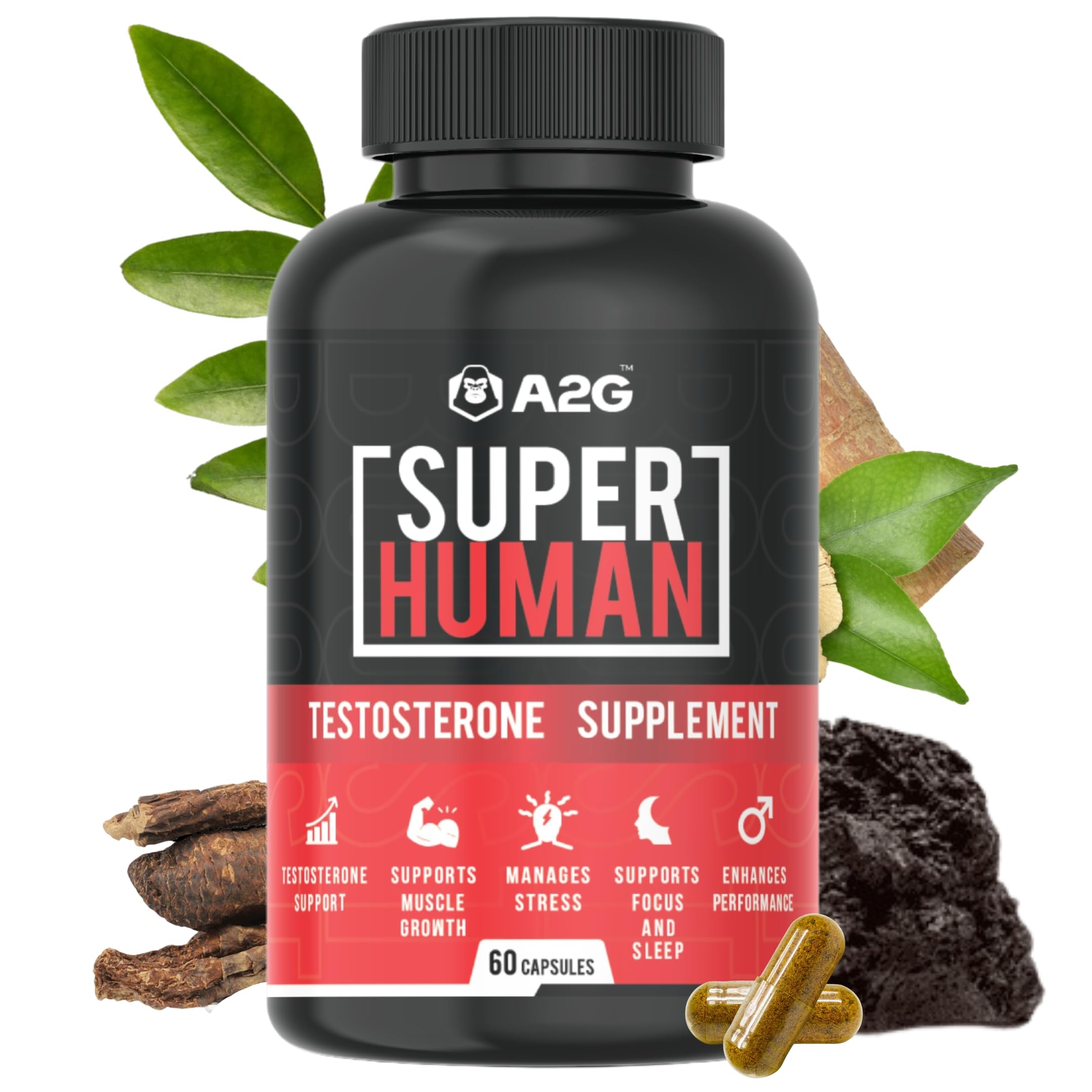 A2G SUPERHUMAN | Natural Testosterone Supplement - Huberman Formula ...
