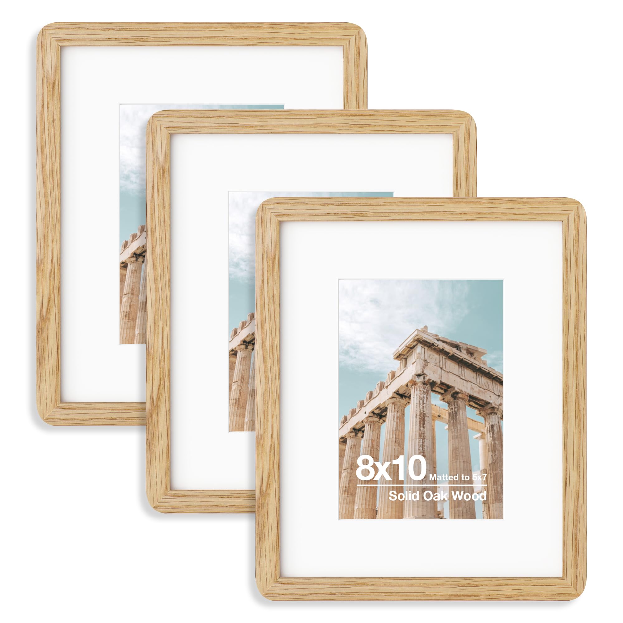 Amazon.com - FLYJOE 8X10 Picture Frame | Solid Oak Wood 8 X 10 Photo ...