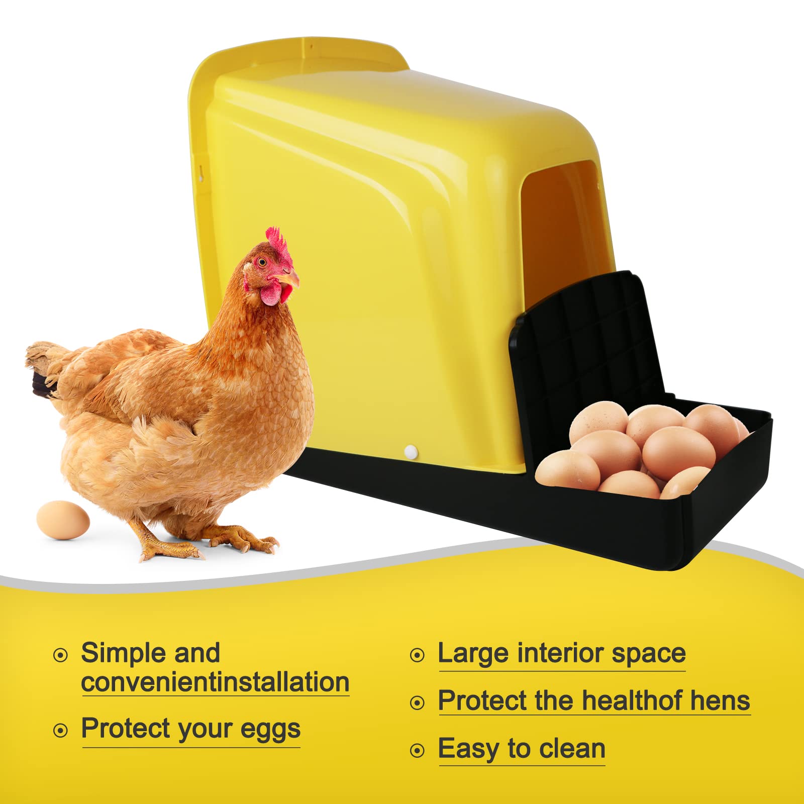 Yellow 6 Pack Chicken Nesting Boxes Chicken Laying Boxes with Perch ...