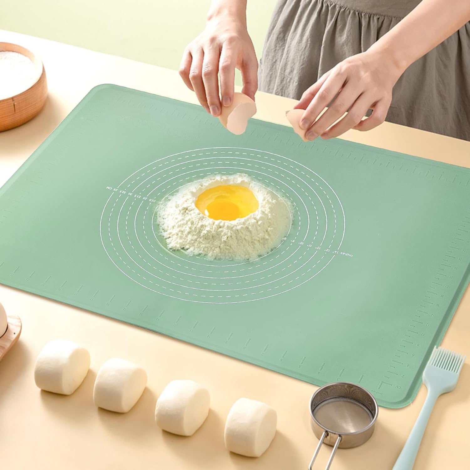 Amazon.com: Silicone Pastry Mat 28" x 20" Extra Thick Dough Rolling Mat ...