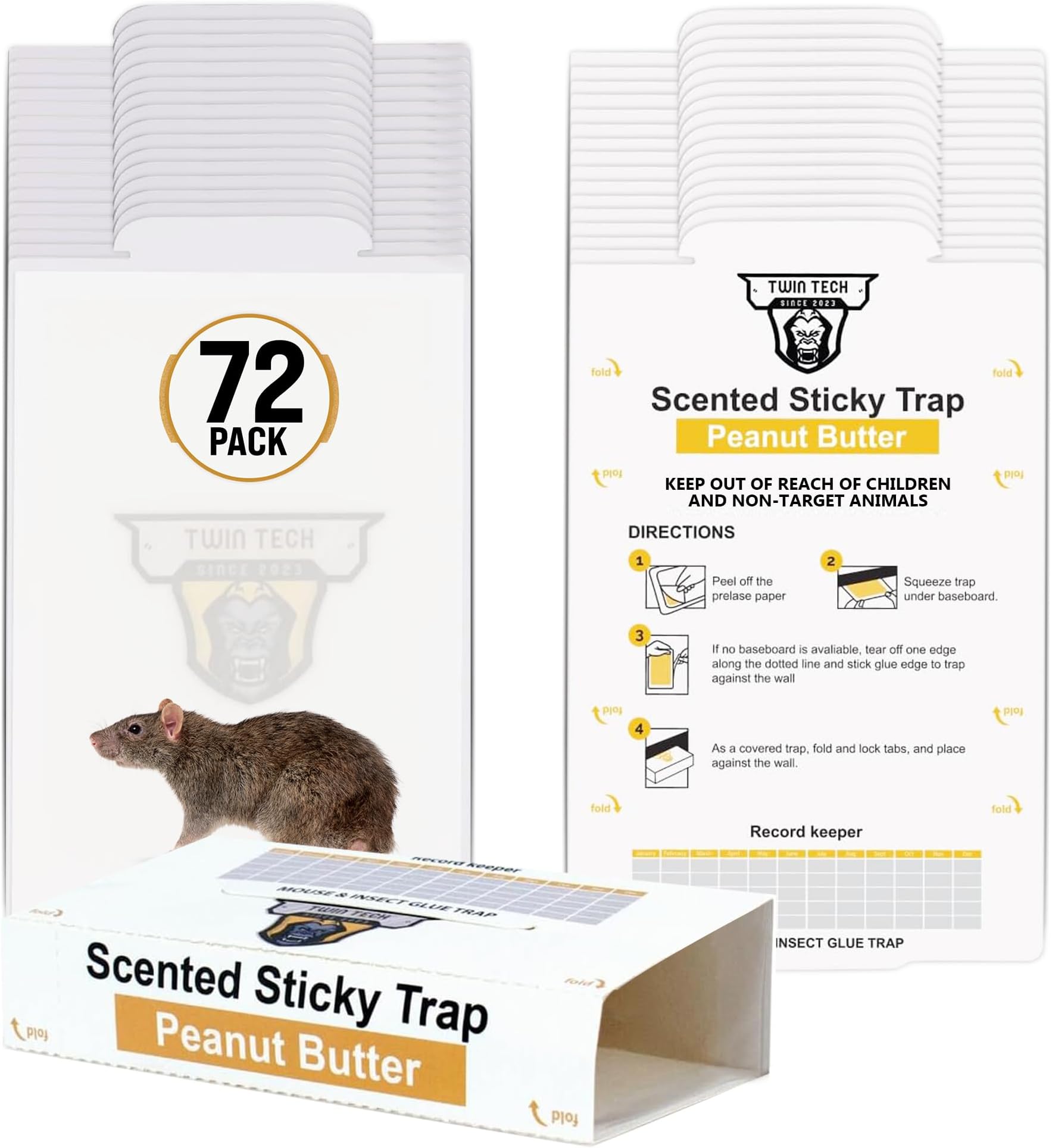 Amazon.com : Catchmaster Mouse and Insect Glue Boards, 75-Pack Mouse ...