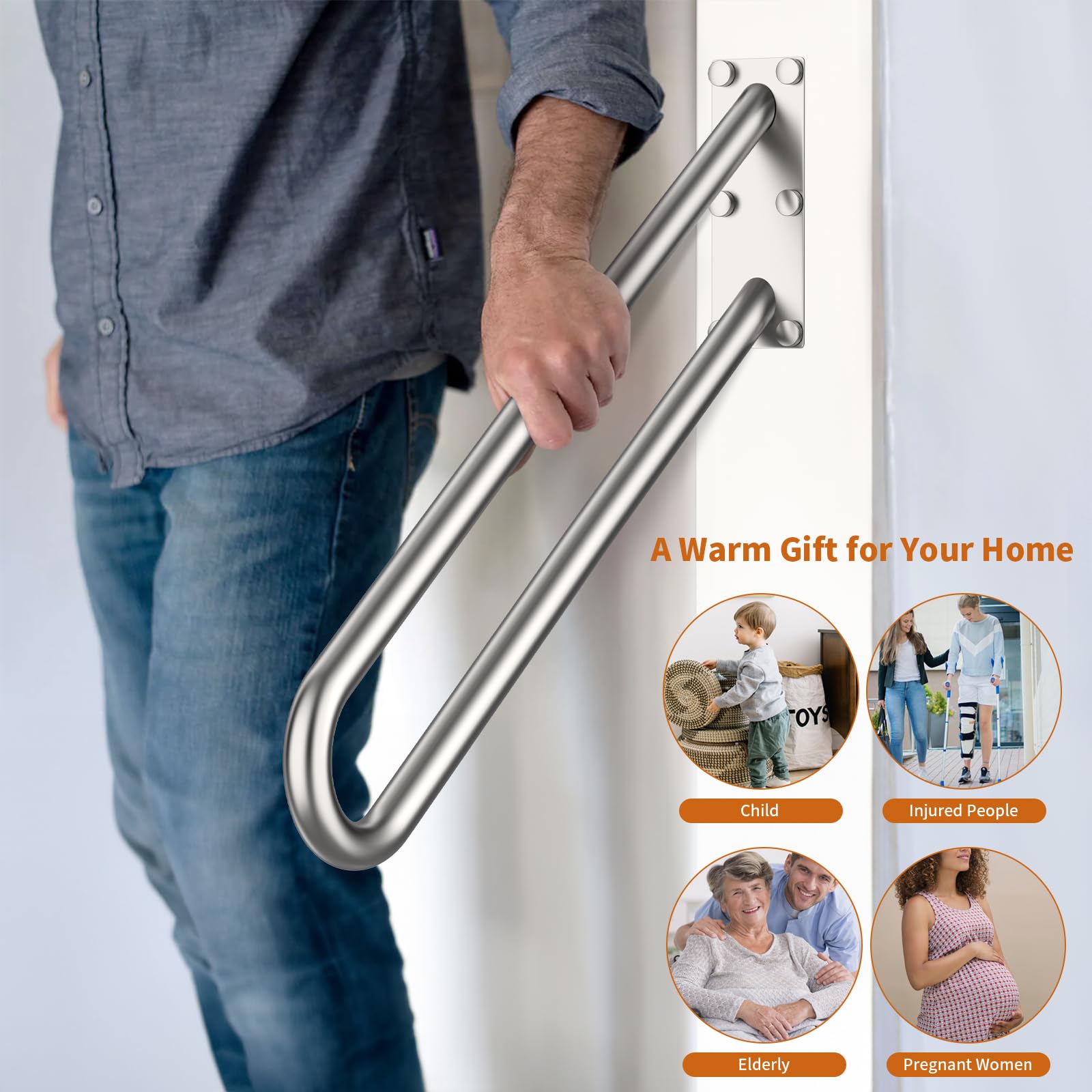 Snapklik.com : 28 Inch U Shaped Handrail For 1-5 Steps - 1.25" Tube ...
