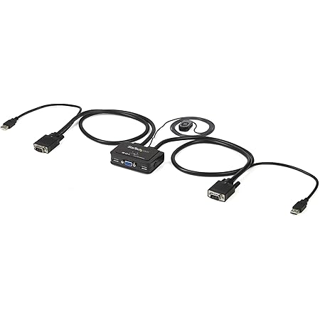 Amazon.com: StarTech.com 2 Port USB VGA Cable KVM Switch - USB Powered ...