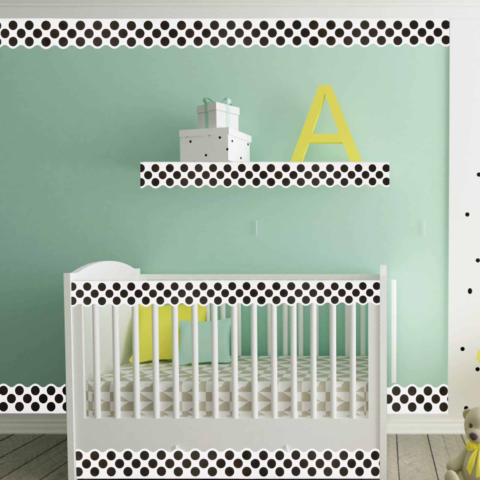 Snapklik.com : 99 Feet Black And White Polka Dot Bulletin Board Borders ...
