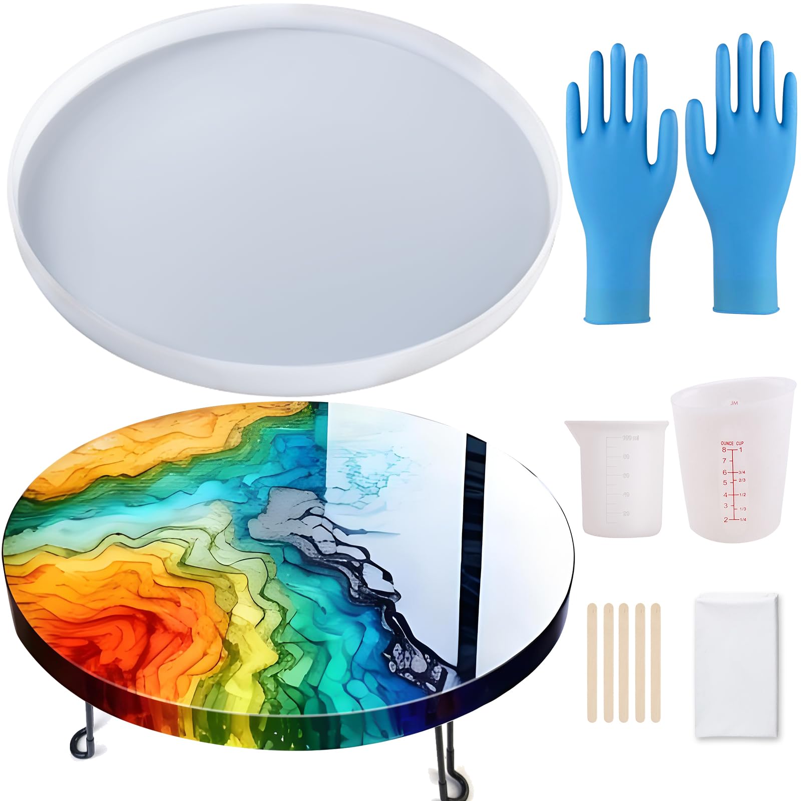 Amazon.com: 24" Inch Resin Table Molds,Extra Large Round Silicone Molds ...