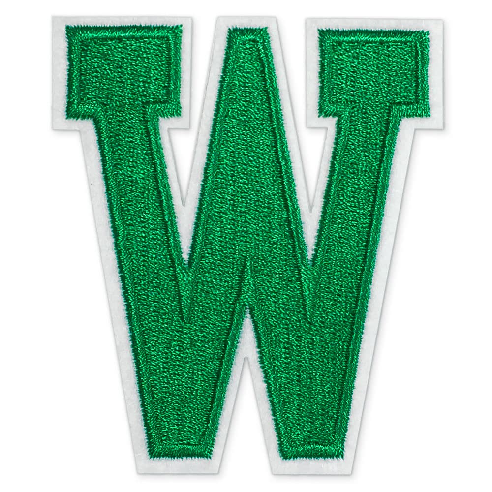 Snapklik.com : Letter W - 3" Embroidered Iron-on Letter Patches