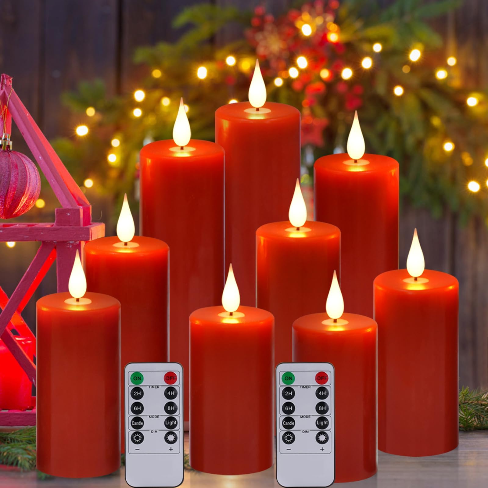 Amazon.com: Flameless Battery Operated Flicking Candles:9pack Red ...
