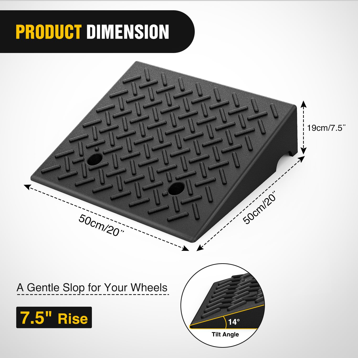 Snapklik.com : Rubber Curb Ramps, 7.5 Rise Height Heavy Duty Rubber ...
