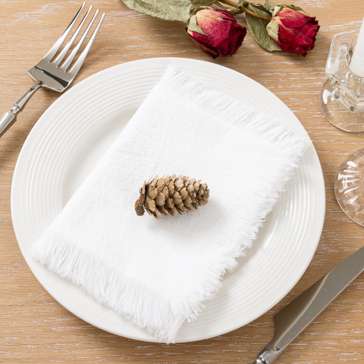 Amazon.com: Socomi Linen Napkins Ivory White Easter Spring Cloth ...