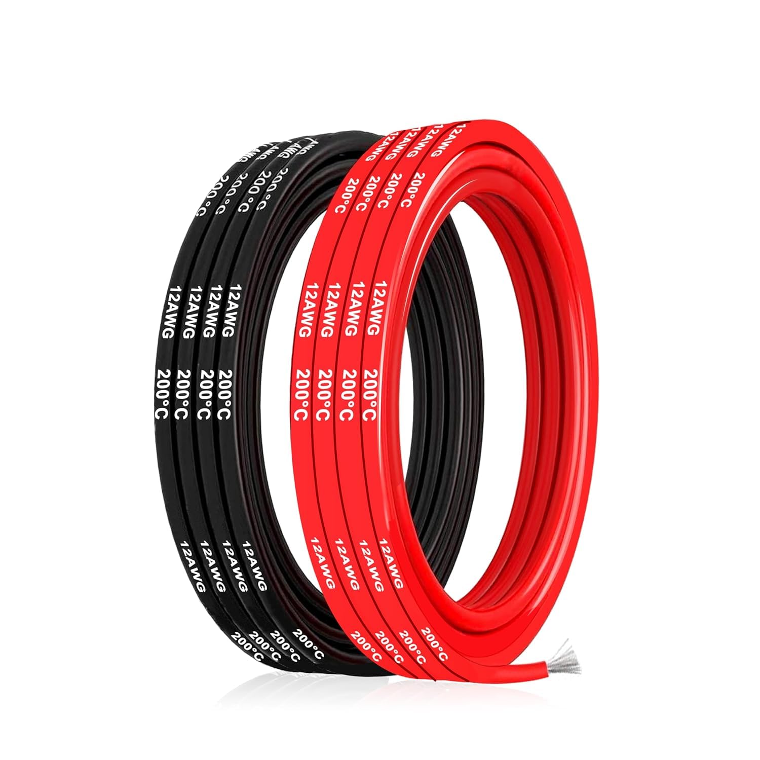 12AWG 3,33mm² Oliebestendig Elektriciteitskabel 10 Meter Tweekleurige ...