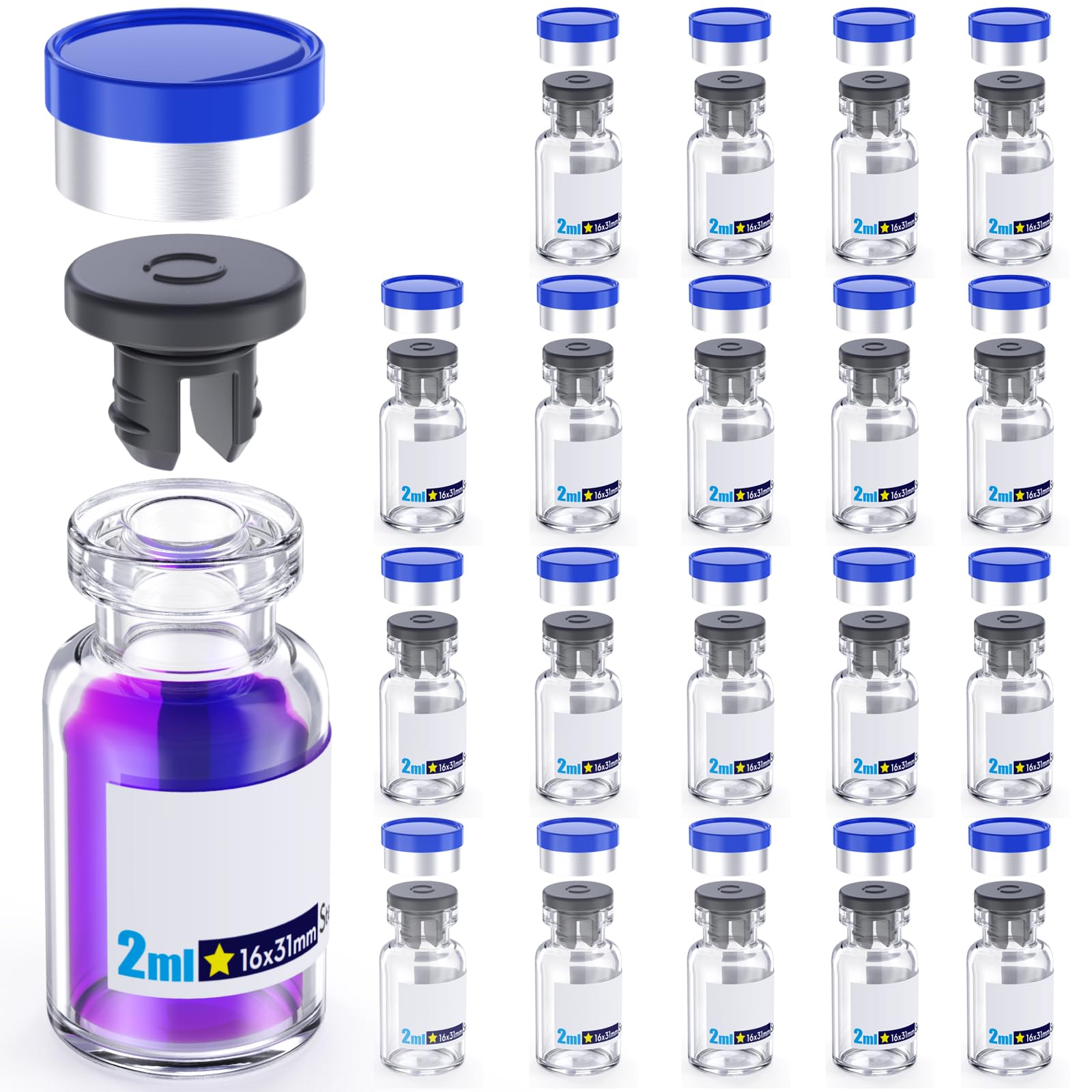 Snapklik.com : Ks-Tek 20pcs Sterile Empty Vial,Sample Vials