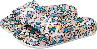 Amazon.com | Roxy Girl's Slippy Printed (Little Kid/Big Kid) Black ...