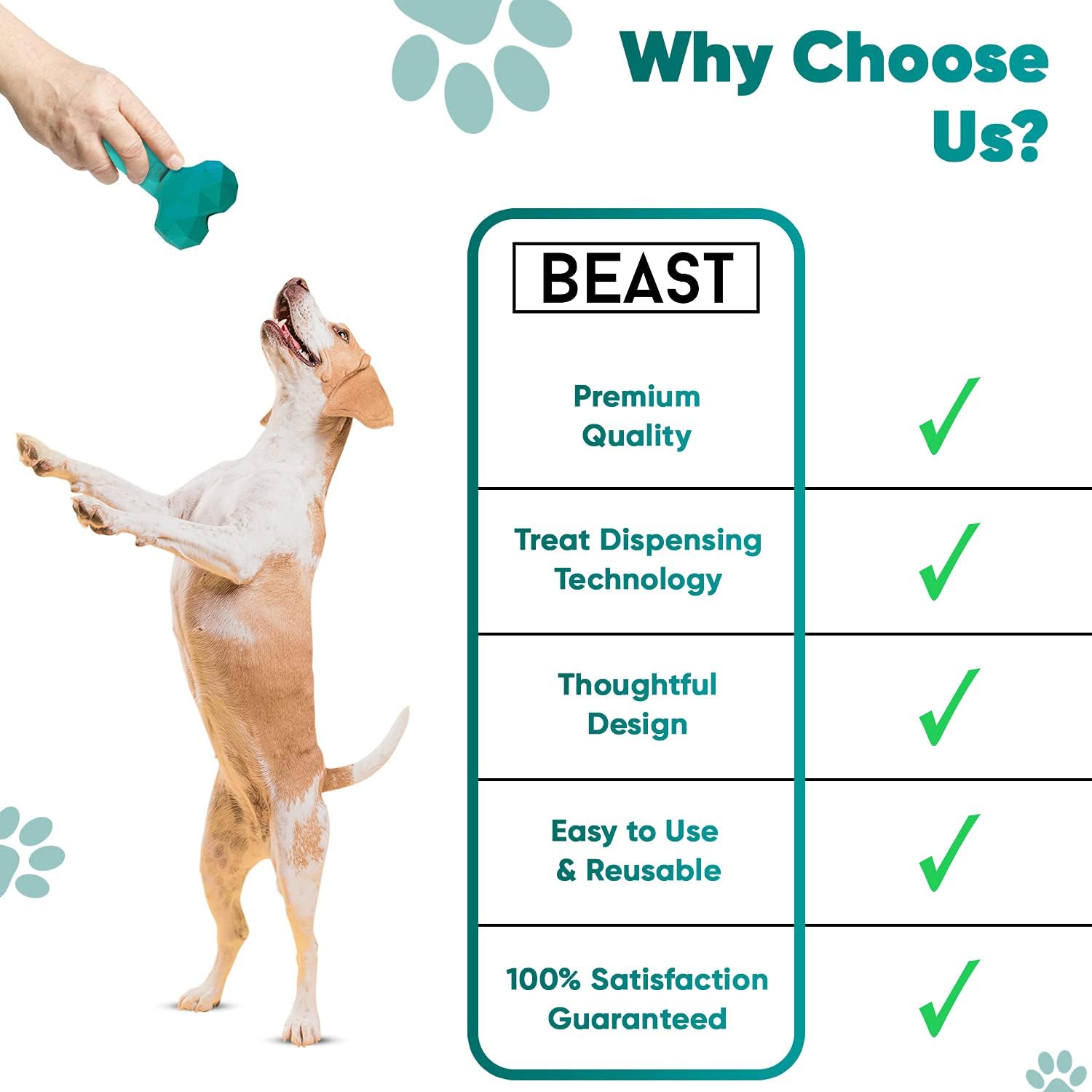 BEAST Bones, Dog Bone Shaped Treat Despensing Feeder Chew Toys For ...