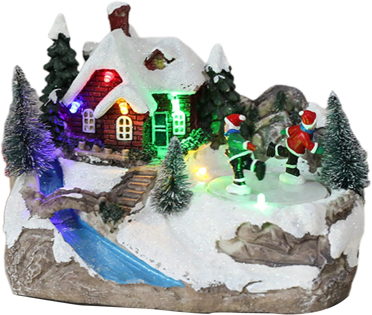 Amazon.com: Crafted Polyresin Christmas House Collectable Figurine With ...