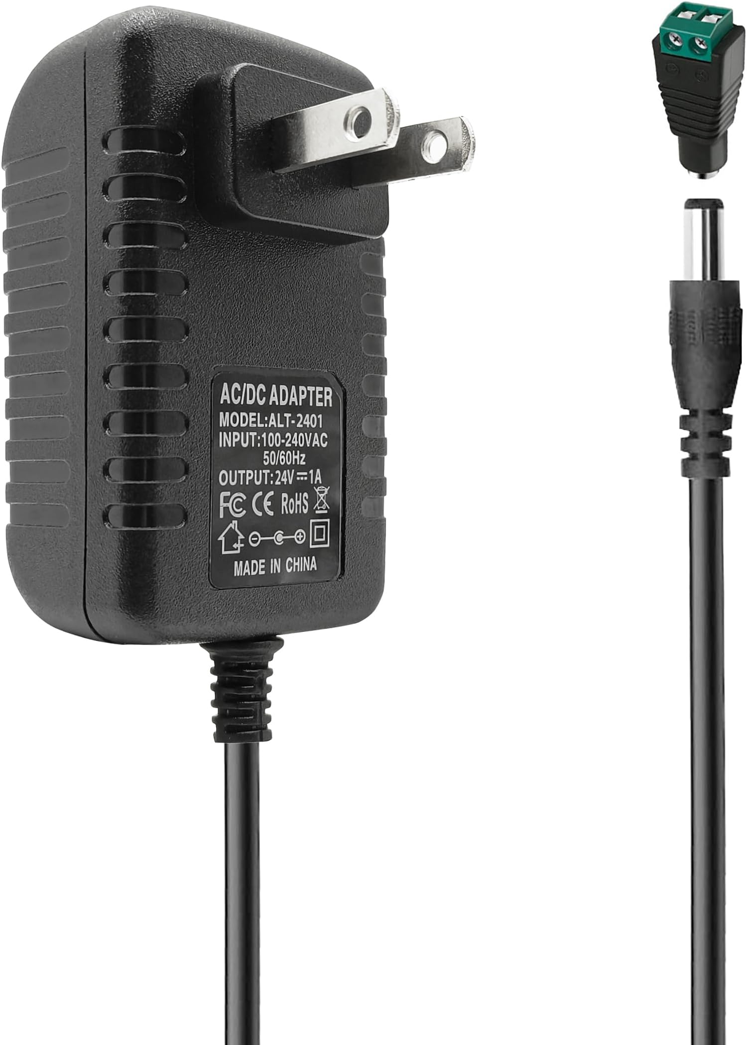 Amazon.com: 24V 1A Power Supply Adapter AC 100-240V to DC 24V Converter ...