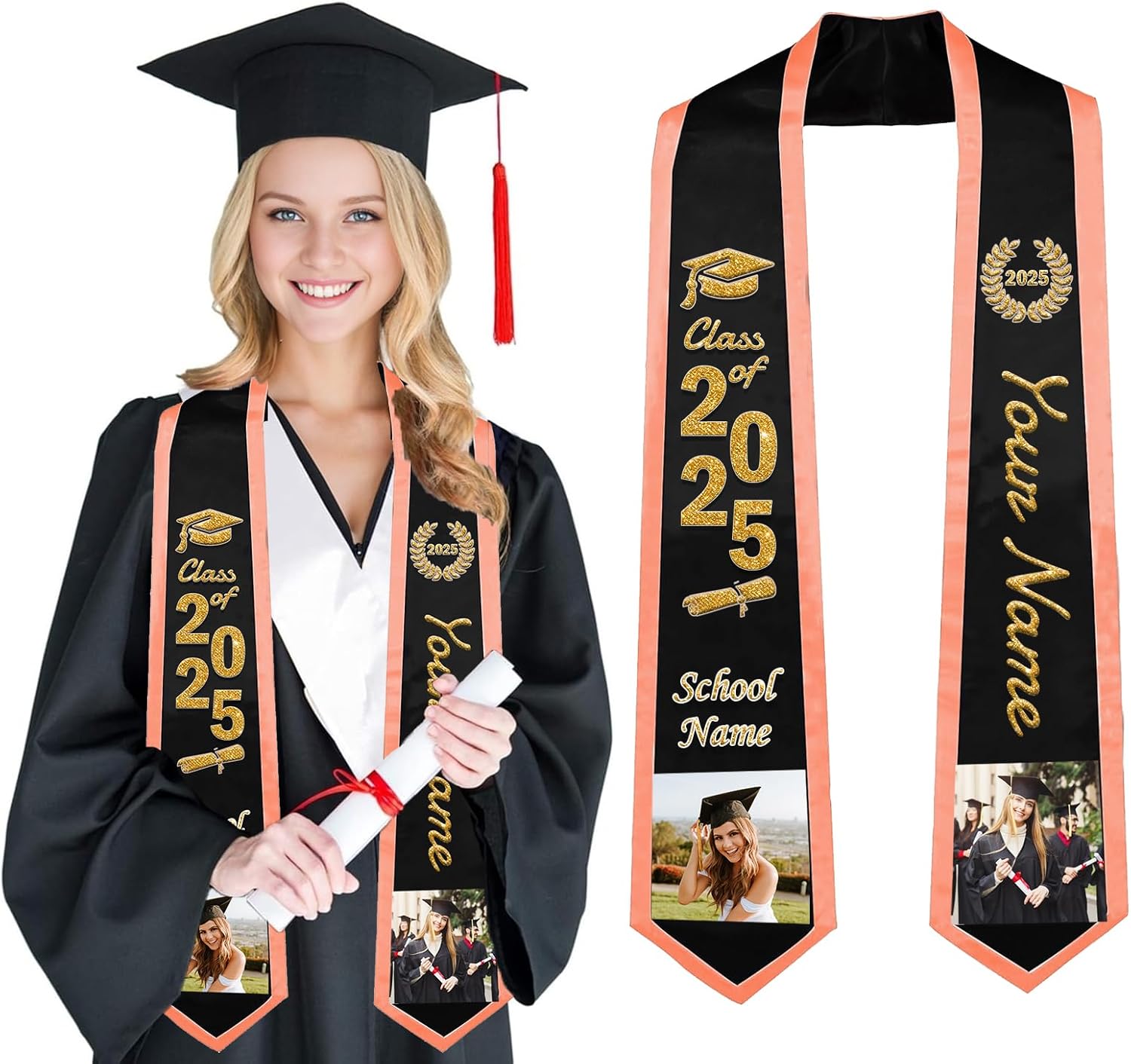 Graduation Stash Personalized Graduation Stole - Custom Photo/Name ...