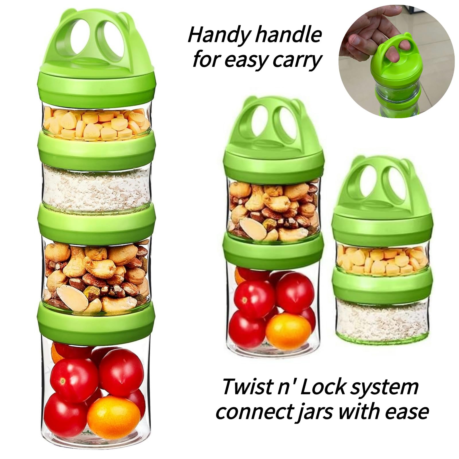 Snapklik.com : Portable Stackable Food Storage Containers For Snacks ...