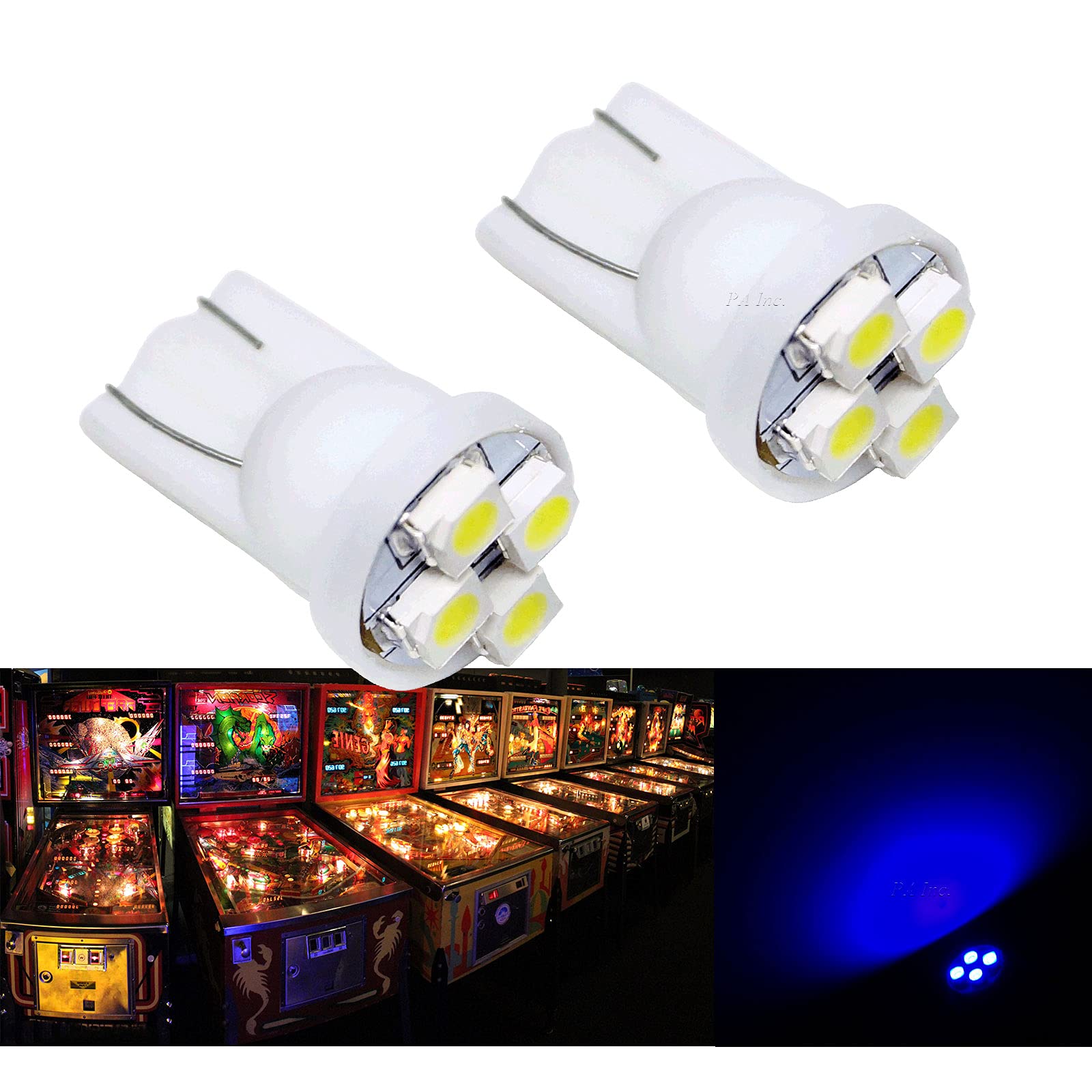 Amazon.com: PA 10PCS #555 T10 4SMD LED Pinball Machine Light Bulb Blue ...