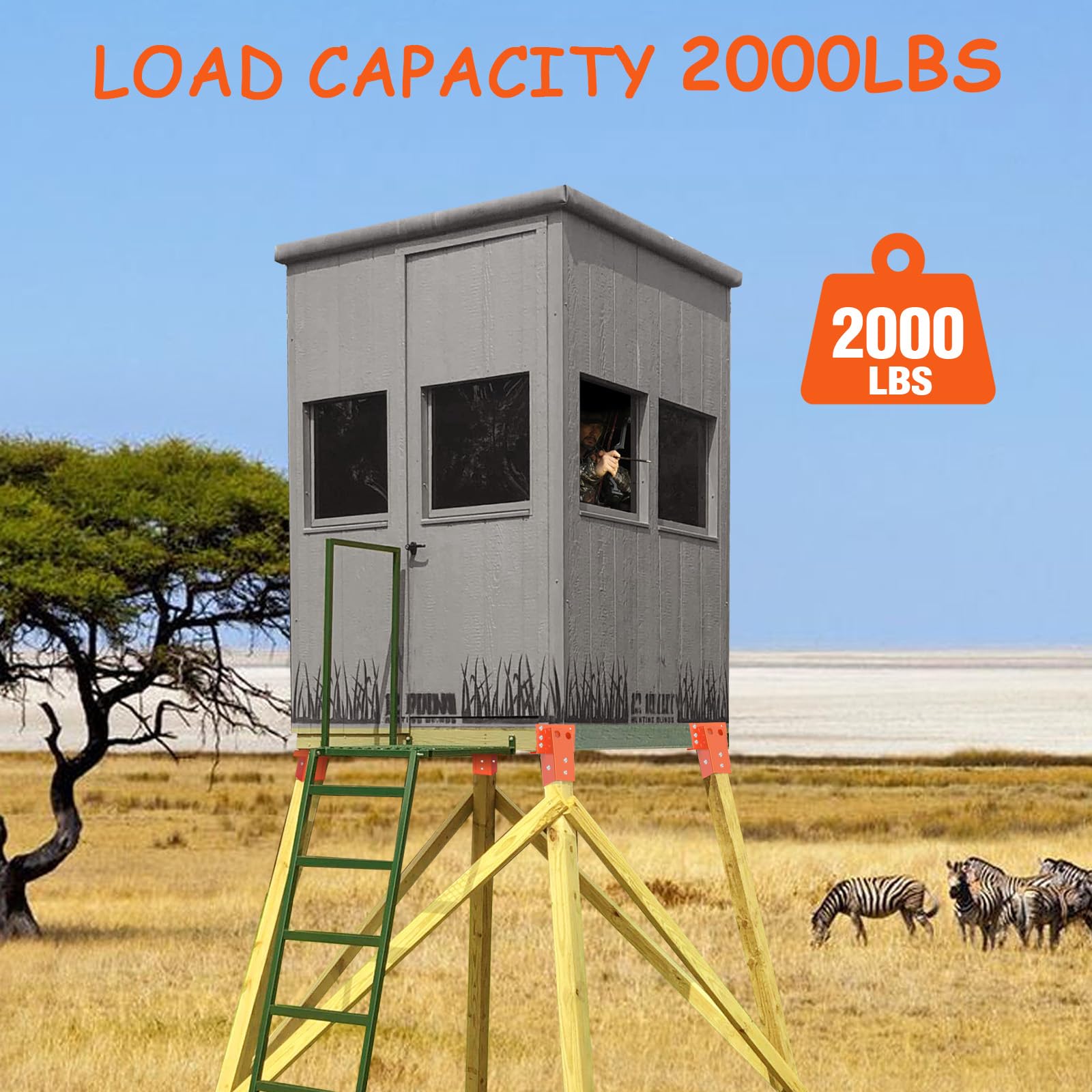 Snapklik.com : TFMUZERT Deer Stand Brackets 4x4 Elevator Bracket Deer ...