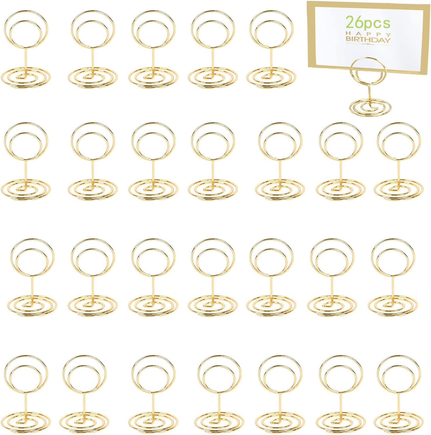 26 Pcs Table Number Holder Stands, Gold Table Place Card Holders Photo ...