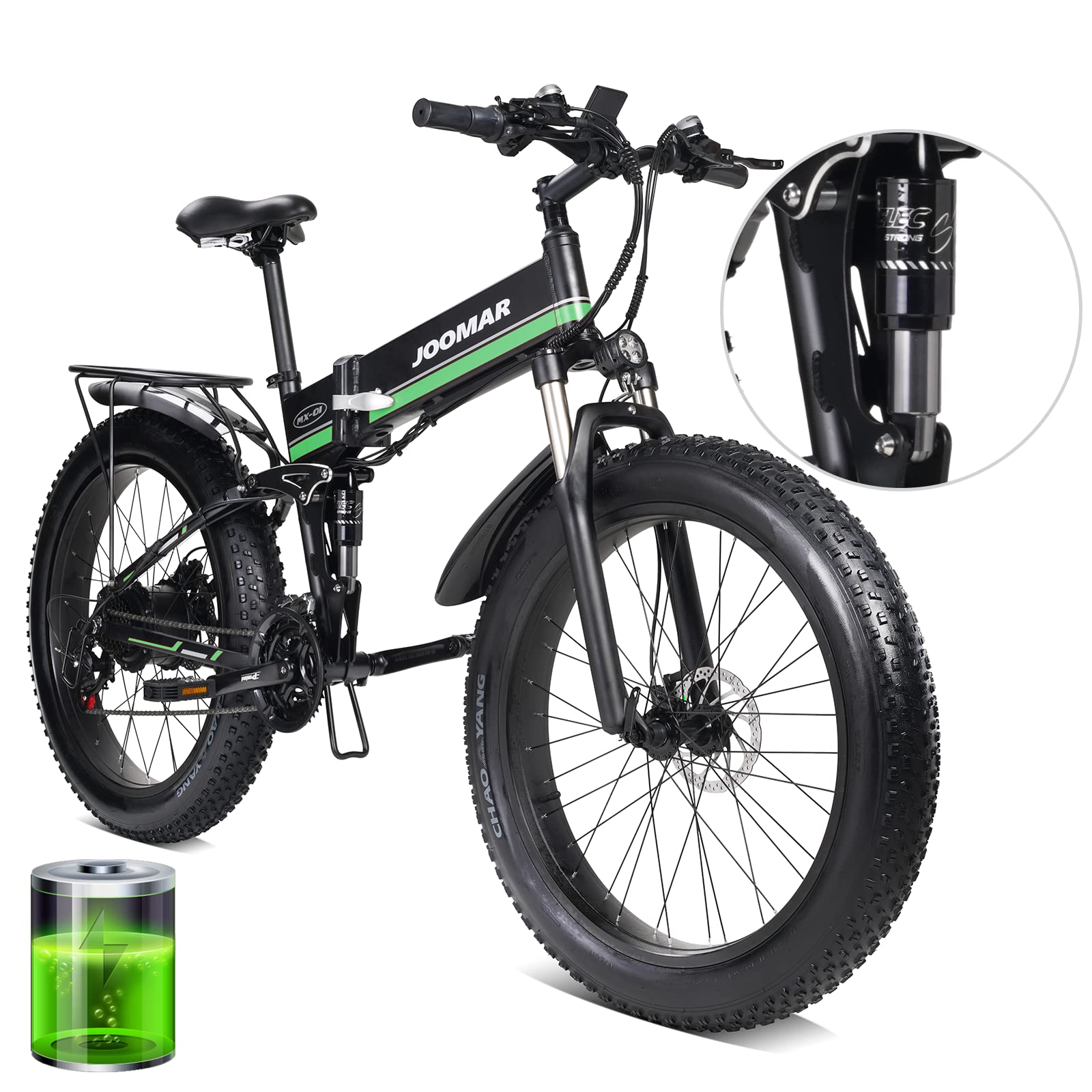 Buy JOOMAR 1000 W Foldable Electric Bicycles 26 Inch Tyres Electric ain ...
