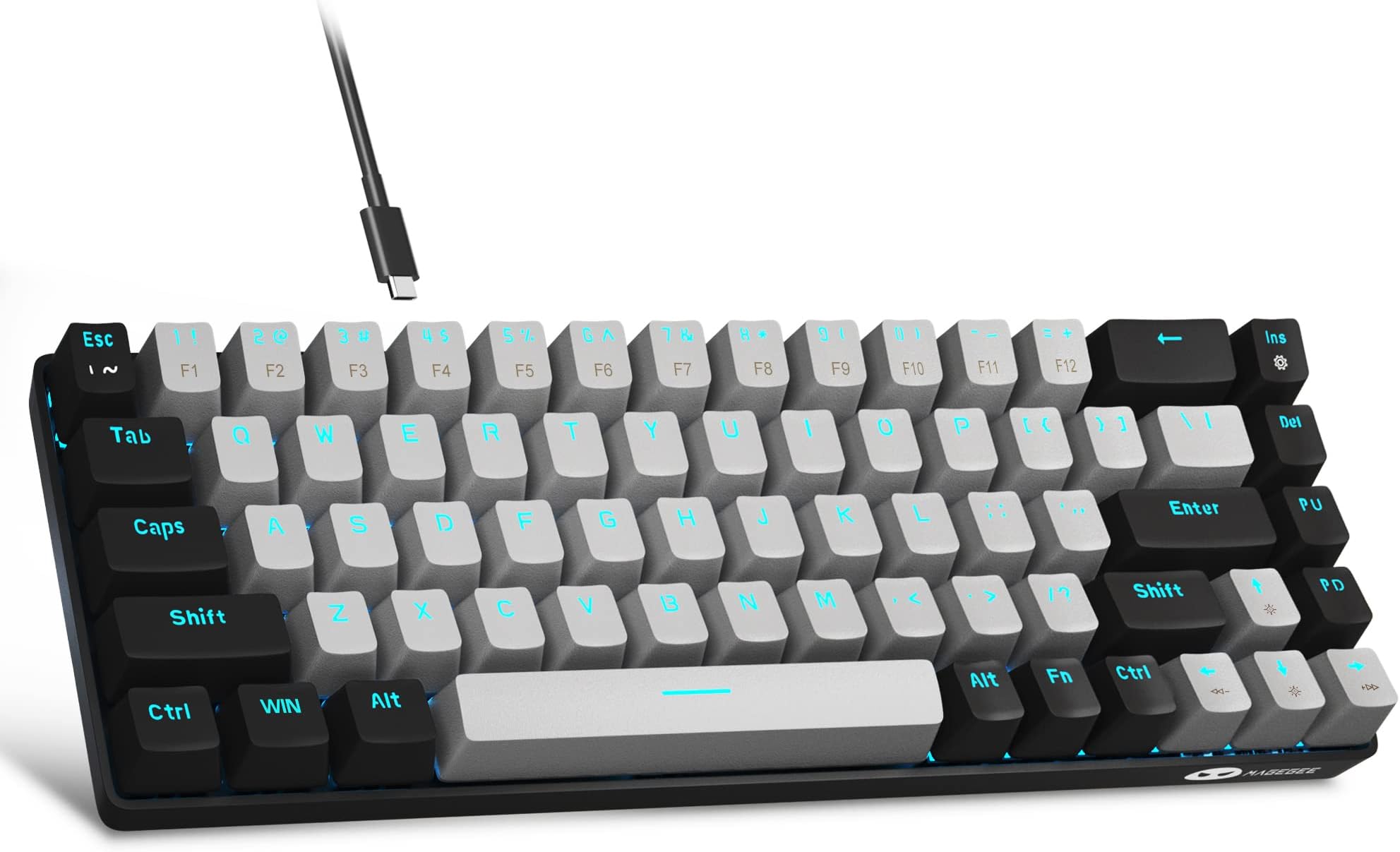 Amazon.com: E-YOOSO Teclado portátil 60 % mecánico para juegos, mini ...