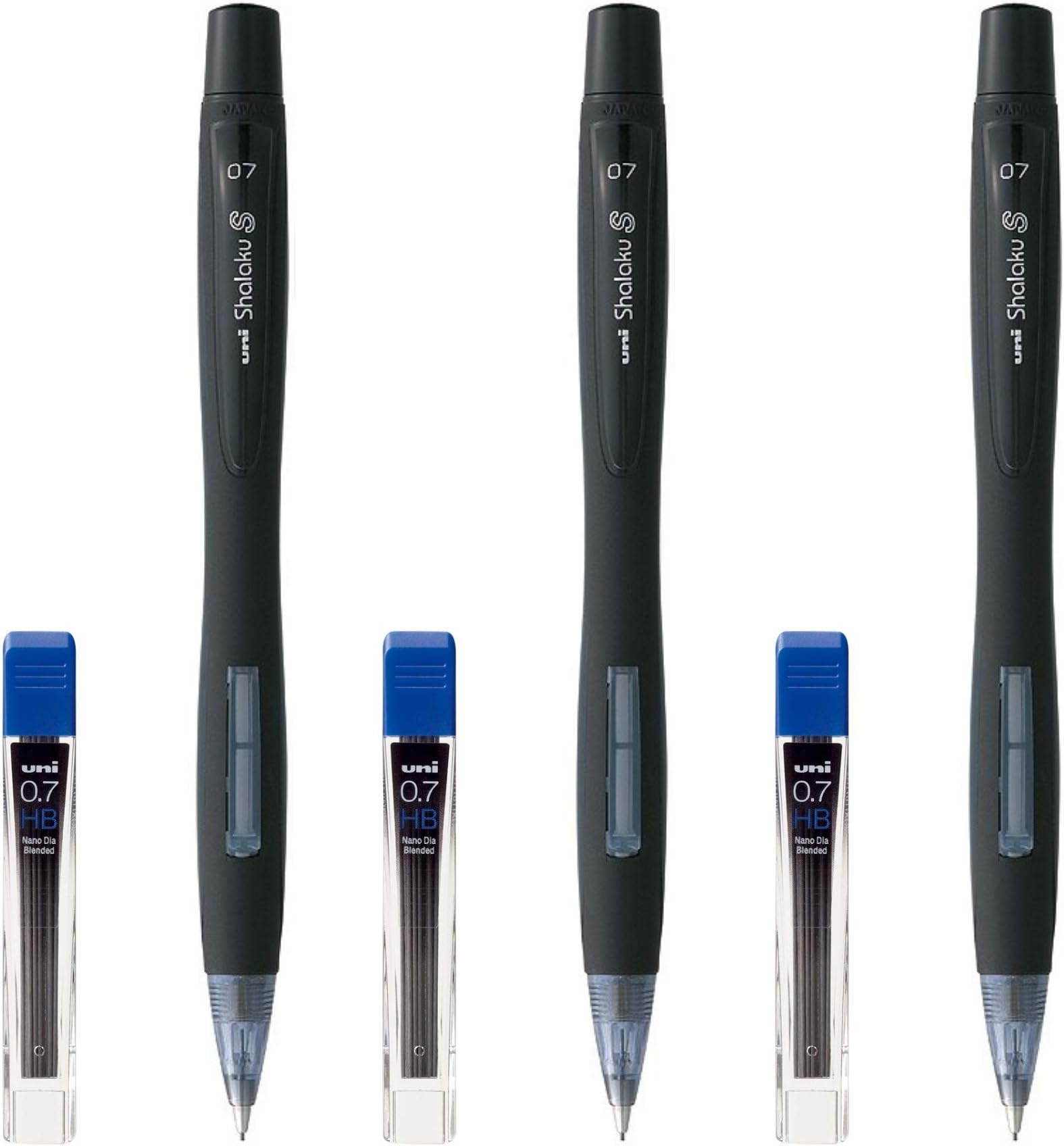 Uniball Shalaku 0.7 mm Mechanical Pencil with 12 Leads | Set of (3 ...
