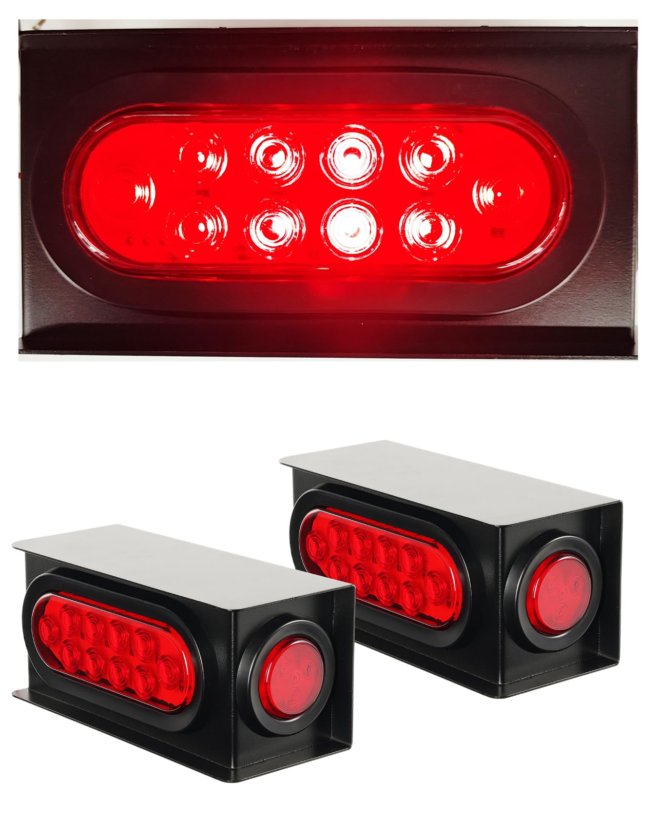 Snapklik.com : 2pcs Trailer Lights 6 Inch LED Oval Tail Lights Welded ...