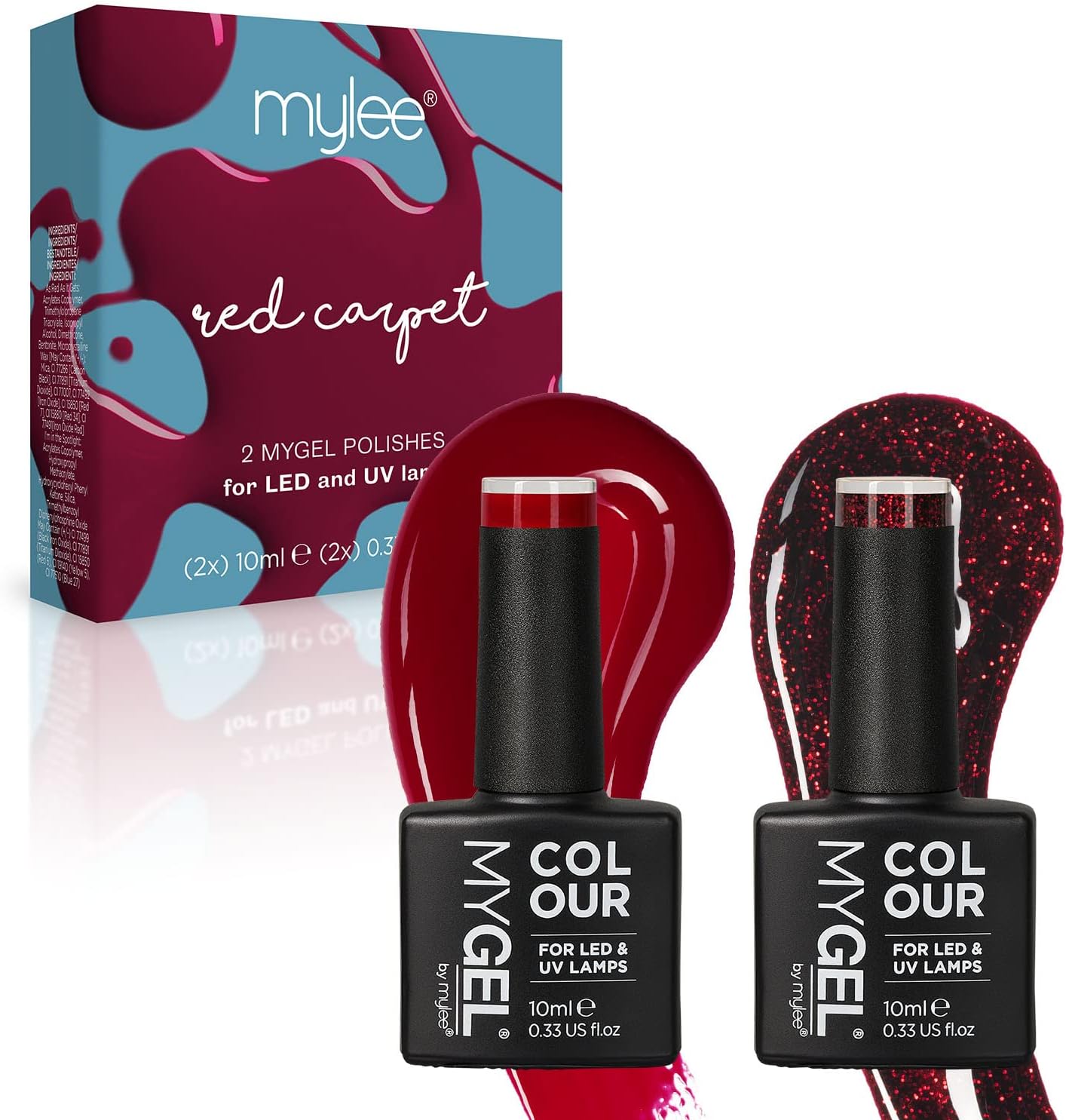 Mylee Gel Nail Polish Duo Colour Set 2x10ml [Red Carpet] UV/LED Soak ...