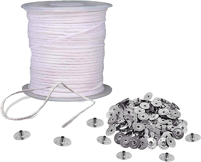 Amazon.com: BEADNOVA Braided Candle Wick Spool with Base Set 200 ft ...