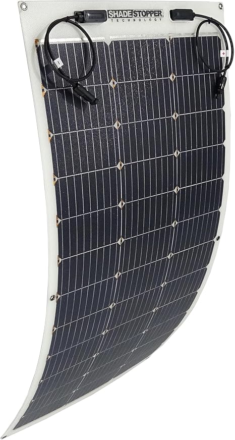 Amazon.com : 100 Watt Flexible Solar Panel with Shade Stopper ...