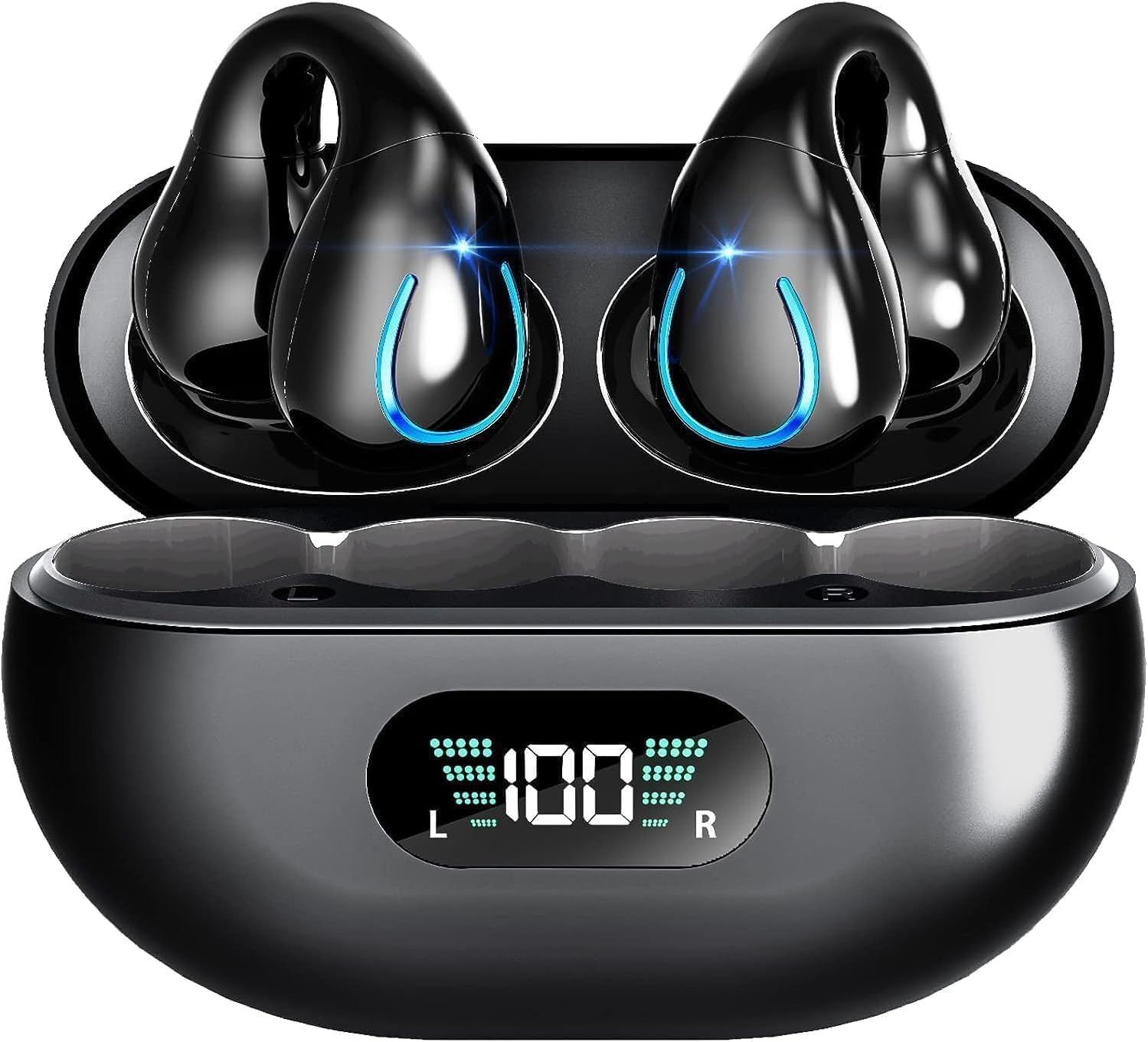 Amazon.com: Taanimo Wireless Clip Earbuds with Earhooks Mini Bone ...