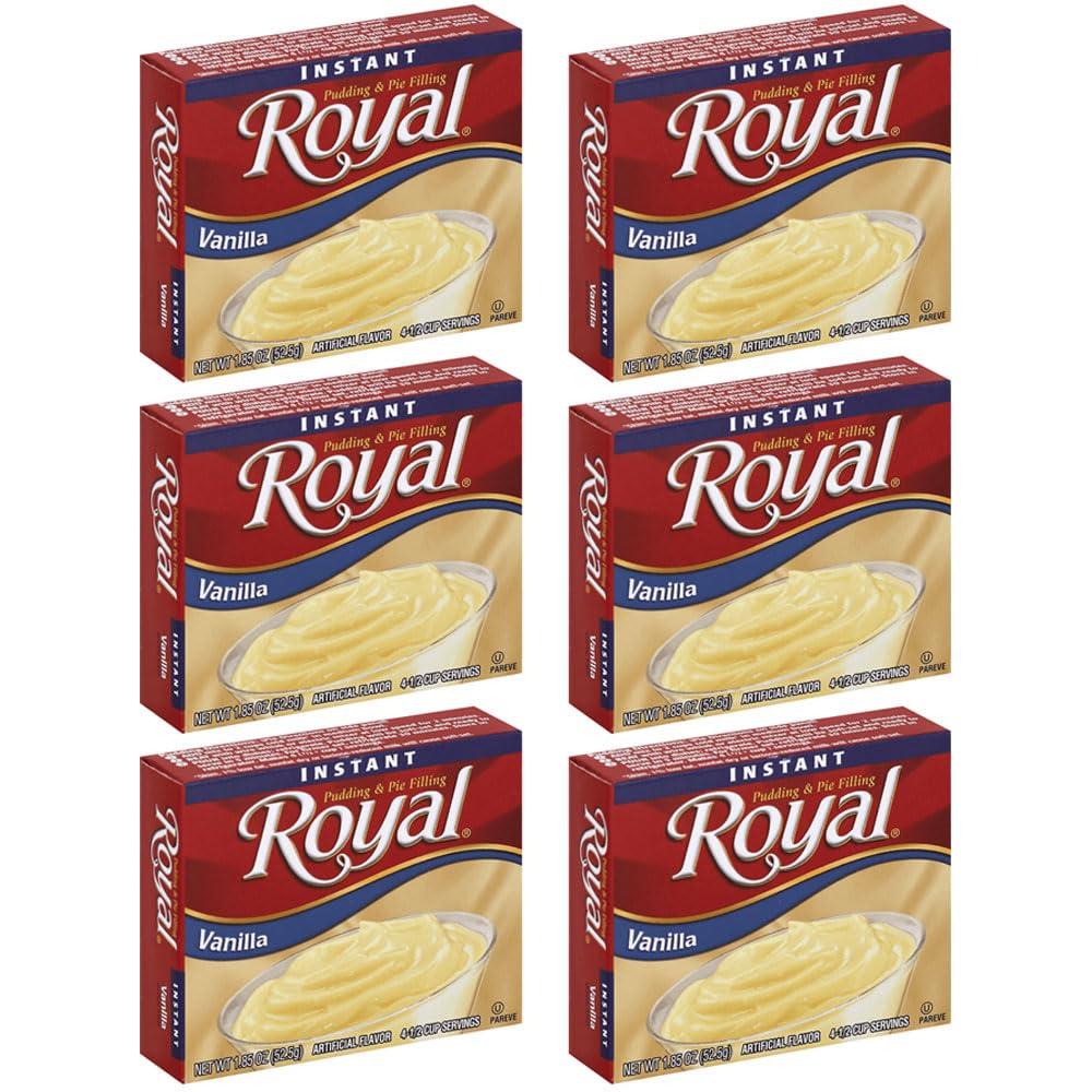 Amazon.com: 6 unidades Royal Instant Pudding Vanilla Fat Postre Mix ...