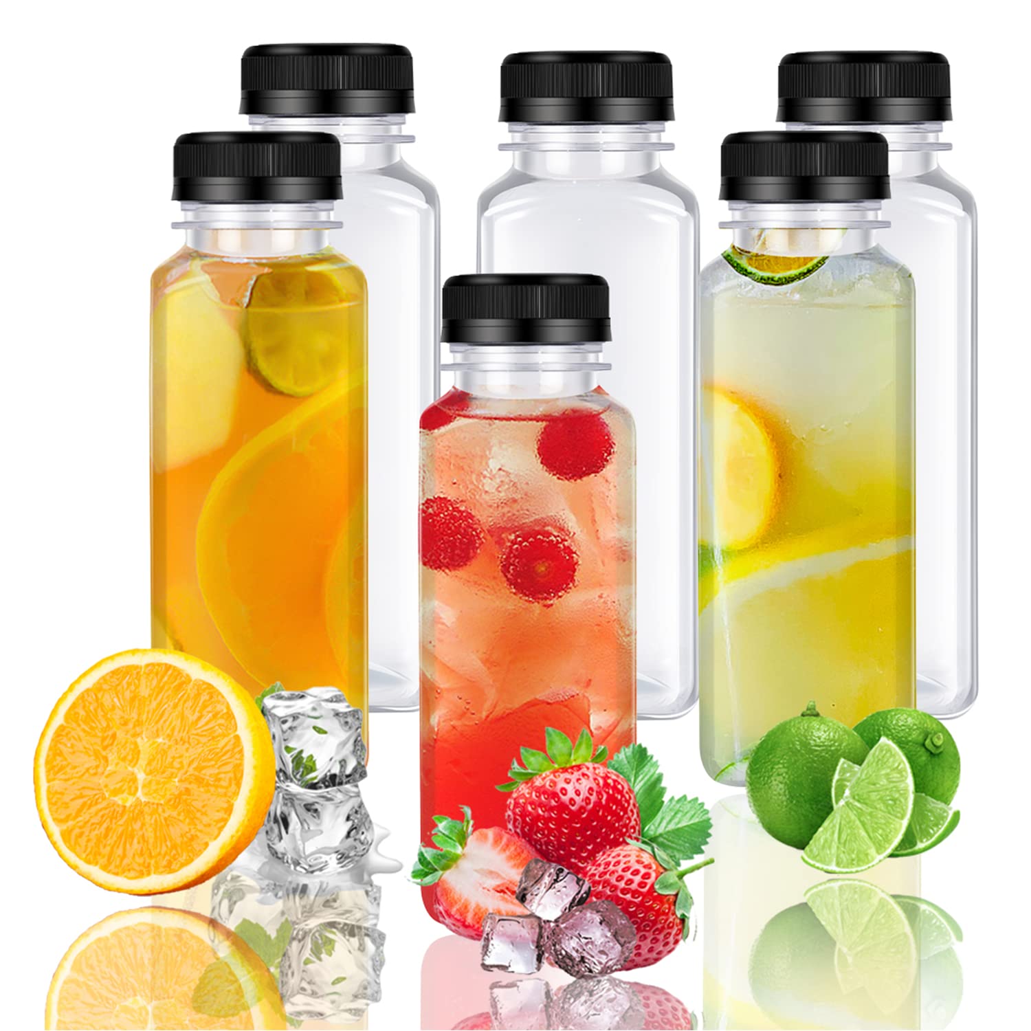 Amazon.com: 6 Pcs 17 Ounce Plastic Juice Bottle, Bulk Beverage ...