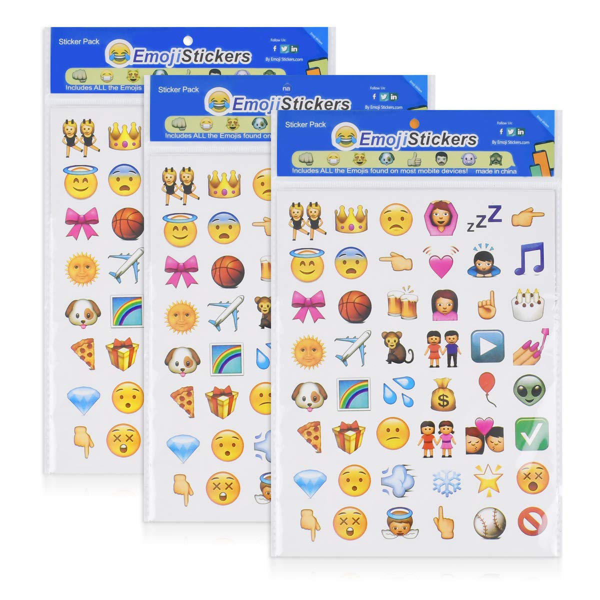 NOBBEE Emoji Sticker 8 Sheets Emoticon Stickers (1cm) Smiley Face ...