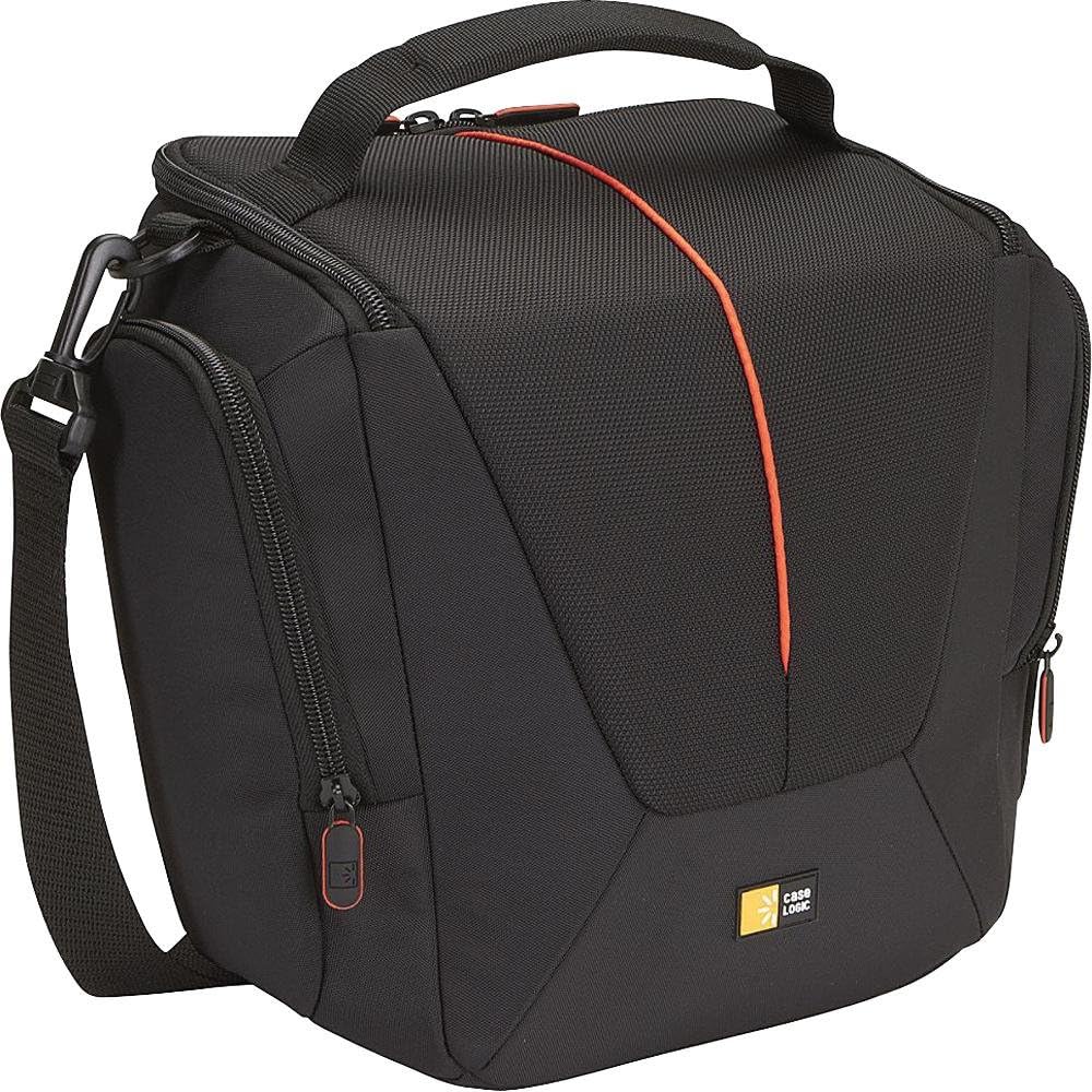 Case Logic Compact Nylon Shoulder Bag for SLR Camera - Black/Red ...
