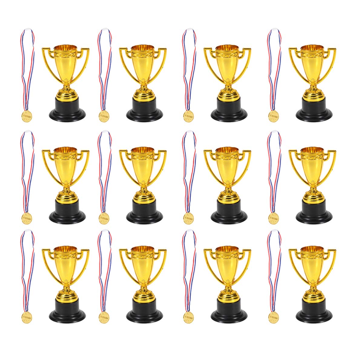 Buy Tomaibaby 12Pcs Mini Trophies and Awards Set Award Medals Gold ...