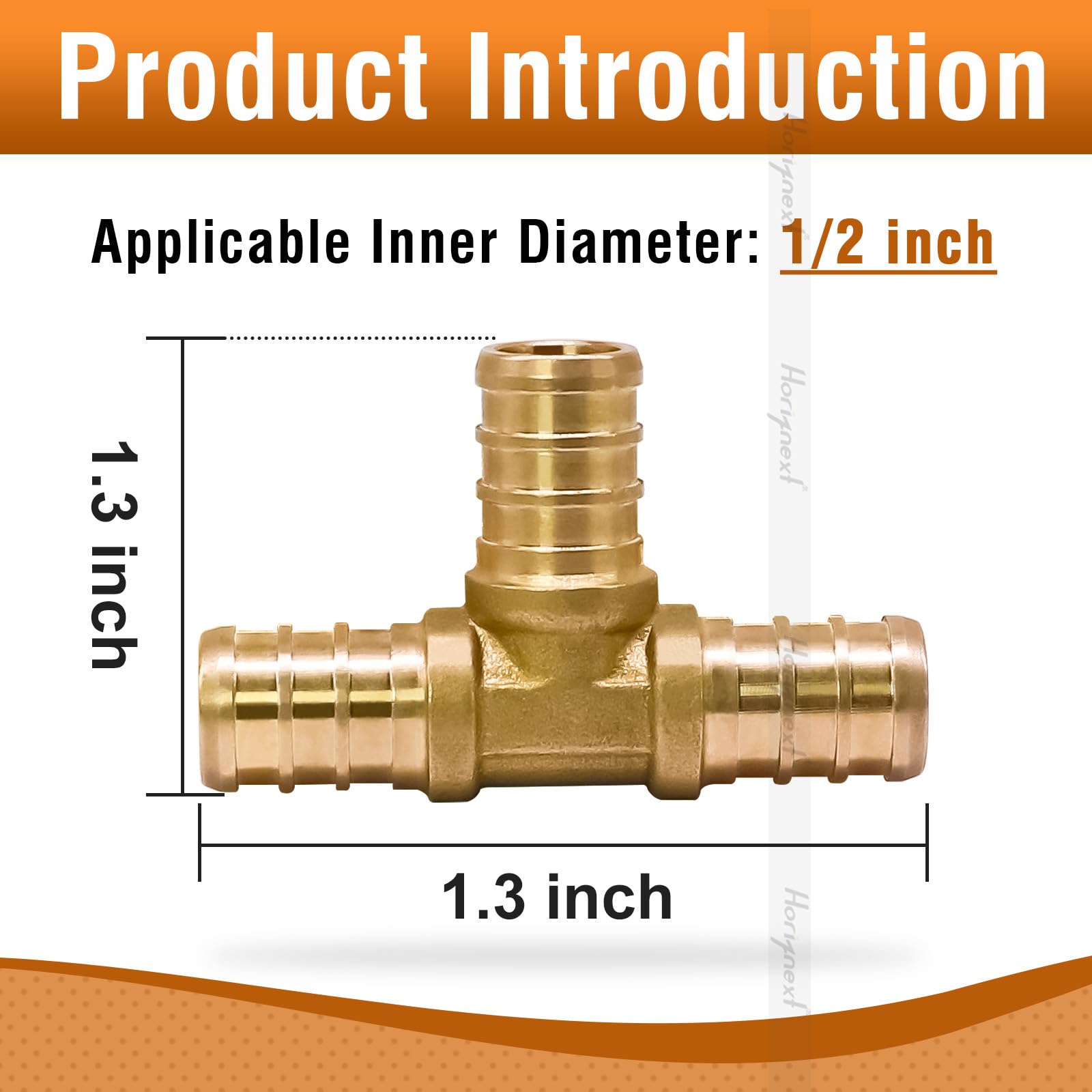 Snapklik.com : Horiznext 1/2 Inch Pex Tee Fitting, Brass Coupling ...