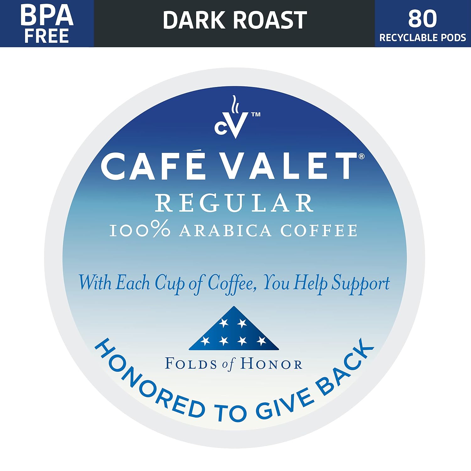 Cafe Valet Folds of Honor – Cápsulas de café originales 80 unidades ...