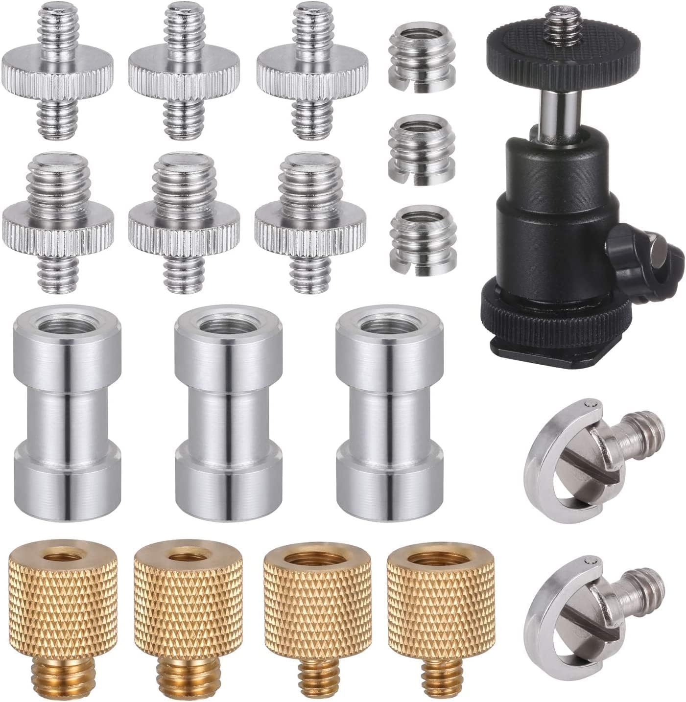 Amazon.com : KWOKWEI 19pcs 1/4'' & 3/8'' Camera Screw Adapter Set ...