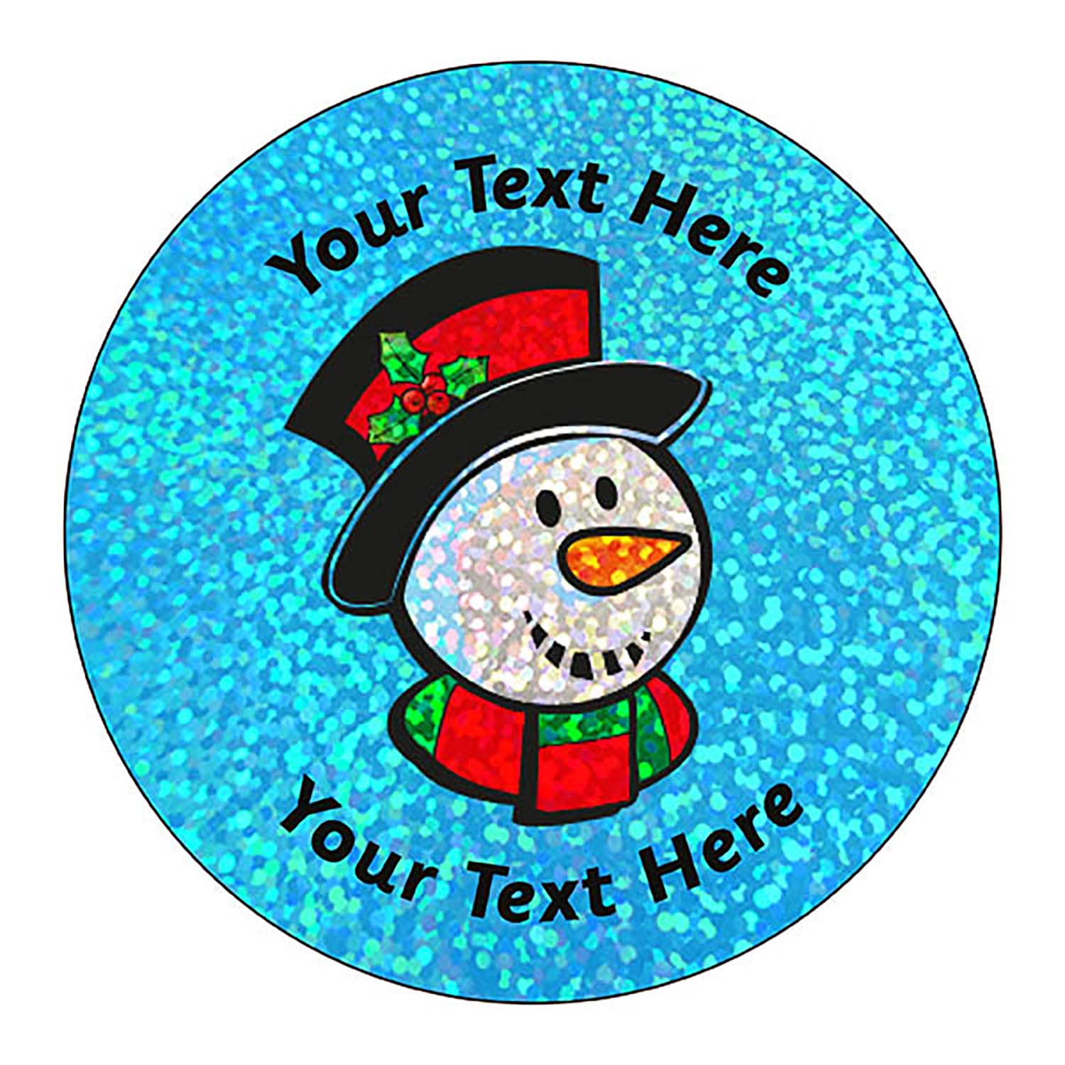 140 Personalised Holographic Sparkly Christmas Xmas Snowman ...