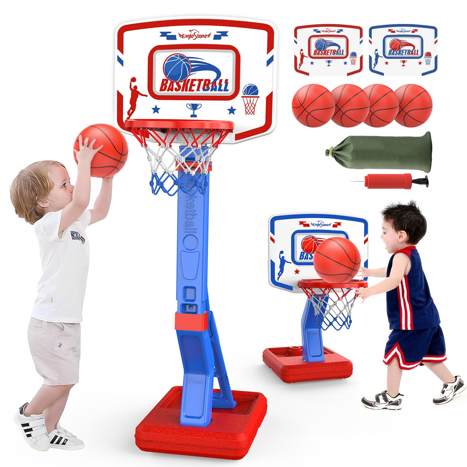 Snapklik.com : Eaglestone Toddler Basketball Hoop Indoor, Adjustable ...