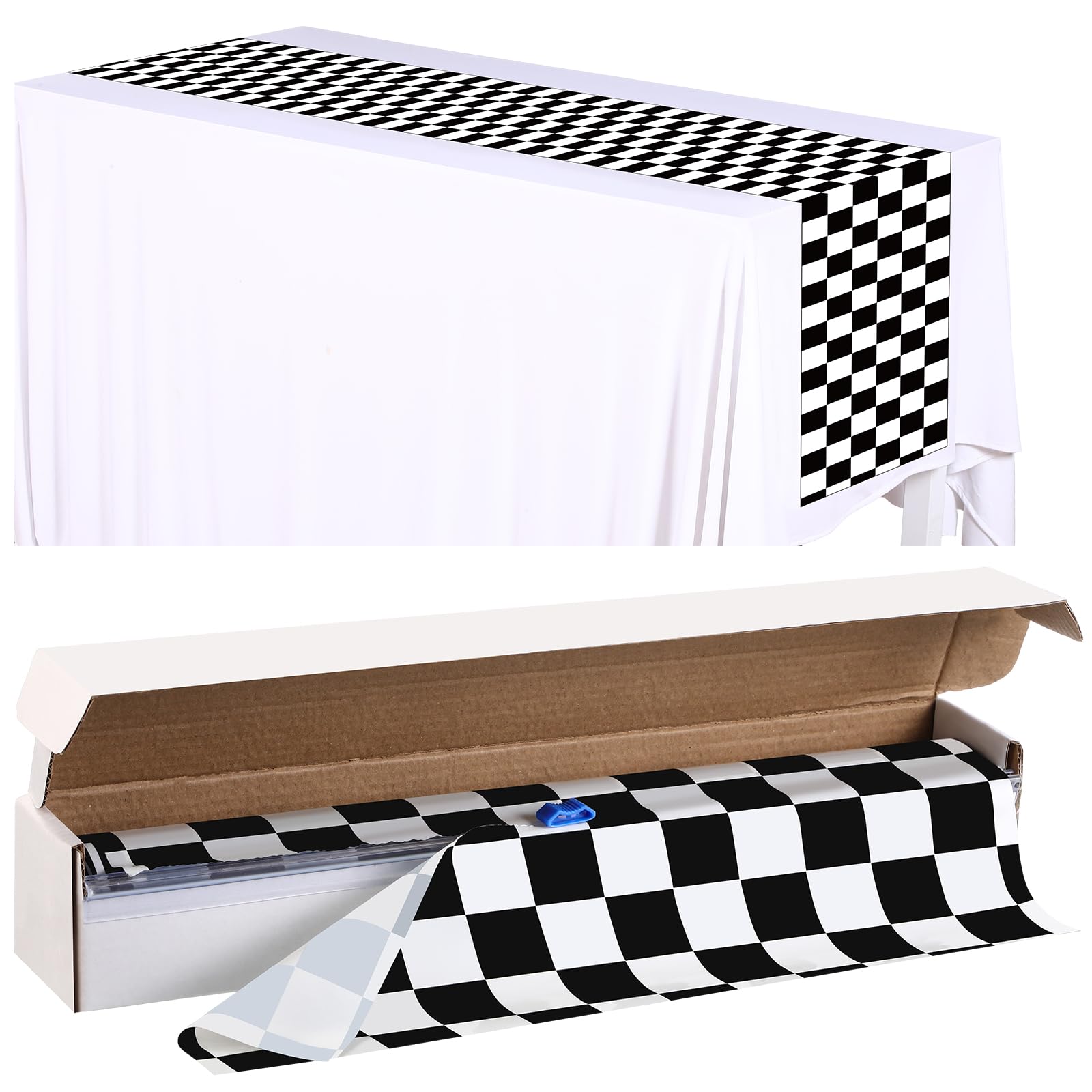 Amazon.com: Tingjoo Racing Party Table Runner Roll 14 in x 100 ft ...