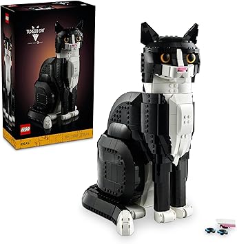 LEGO Ideas Tuxedo Cat Statue Set for Adults, DIY Creative Model ...